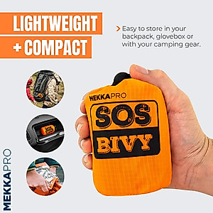 MEKKAPRO SOS Emergency Thermal Bivy Sleeping Bag with Survival Whistle, Survival Bivvy Sack, Mylar Emergency Blanket