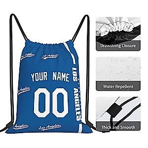 ANTKING Los Angeles Drawstring Bags Backpack Custom any Name and Number for Men Women Boy Gifts