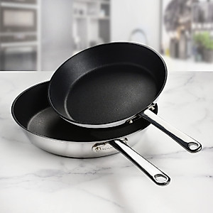 Scanpan Stratanium+ Nonstick Stainless Steel 9.5 & 11" Fry Pan Skillet Set - Maitre D' - Made in Denmark