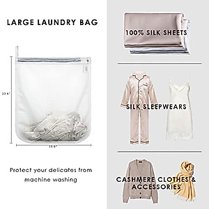 PROMEED Reusable Mesh Laundry Bag for Delicates, Large Size Wash Bag for Mulberry Silk Pillowcase Fitted Sheet Flat Sheet,1Pc Washing Machine Wash Bags for Shirt,Blouse,Underwear,Baby Clothes(20"x24")