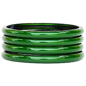 JD'Z COLLECTION Indian Jewelry Glass Bangles for Women Bollywood Plain Glass Bangles Set of 4p Traditional Costume Matching Bracelets Bangles For Women/Girls (Green 2.8)