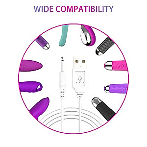 Bicmice USB DC Charging Cable 2.5mm DC Charger Cord 2.7Ft Replacement for Massager-2 Pack(White)