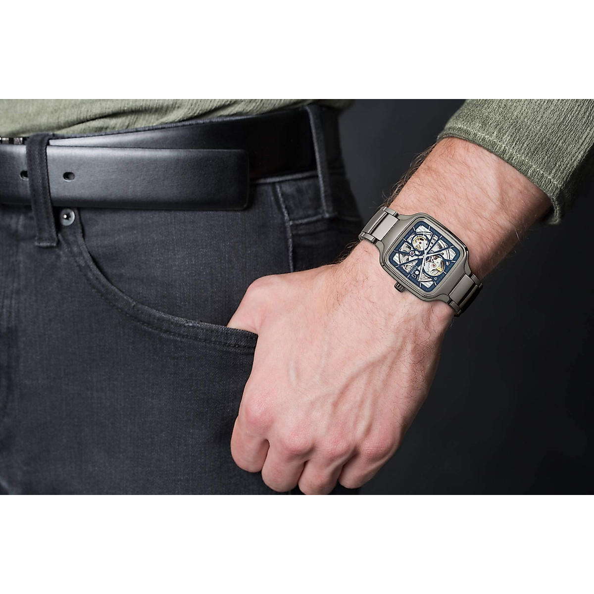 Rado True Square Swiss Automatic Watch with Ceramic Strap, 21 (Model: R27083202), Silver