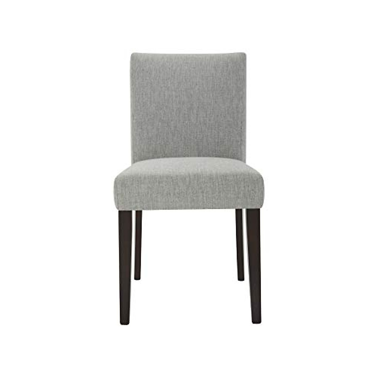 Amazon Brand – Stone & Beam Linden Classic Upholstered Dining Chair, 18.9"W, Set of 2, Light Gray
