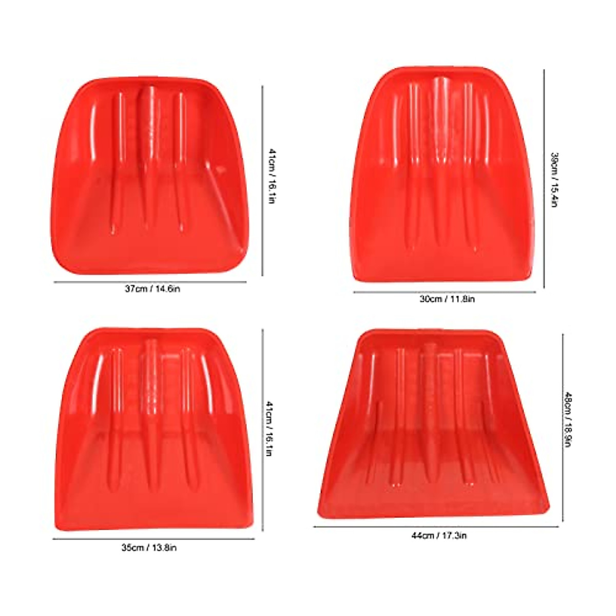 Plastic Garden Shovel Snow Shovel Red Thickened PP Plastic Wear Resistant Kids Safe Shovel for Garden Snow Removal Tool(1501-1)