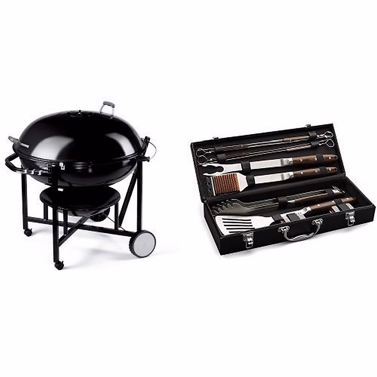 Weber 60020 The Ranch Charcoal Kettle Grill with Cuisinart Grilling Set