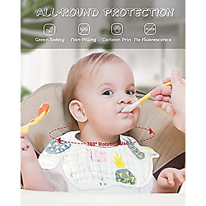 Muslin Baby Bibs 6 Pack Baby Bandana Drool Bibs 100% Cotton for Teething and Drooling, 6 Set for Unisex Boys Girls