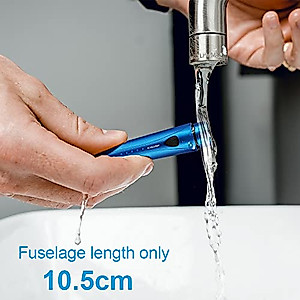 ARECTECH Mini Portable Shaver Pocket Razors Electric Razor for Men USB Rechargeable LED Battery Display Best for Travel Shaves Touch Up Shaves Cordless Blue