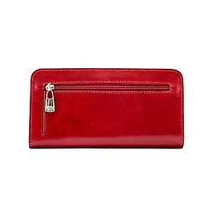 Bosca Women's Old Leather 7" Clutch Wallet (Brick Red)