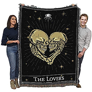 Pure Country Weavers Zodiac - Lovers Tarot Card Blanket - Gift Tapestry Throw Woven from Cotton - Made in The USA (72x54)
