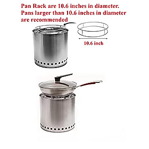 EMOT Stove Bonfire Fire Pit, Large 12.6 Inches Stainless Steel Outdoor Firepit, Smokeless, Portable Yard Natural Wood Burning Stove, No Gas Fuel Required(Give Away BBQ net and Pan Rack)