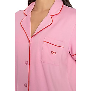 PJ SalvageThe Summer I Turned Pretty Lounge Short-sleeve Button Down Shirt and Bottom Shorts Pajama SetPinkX-Large