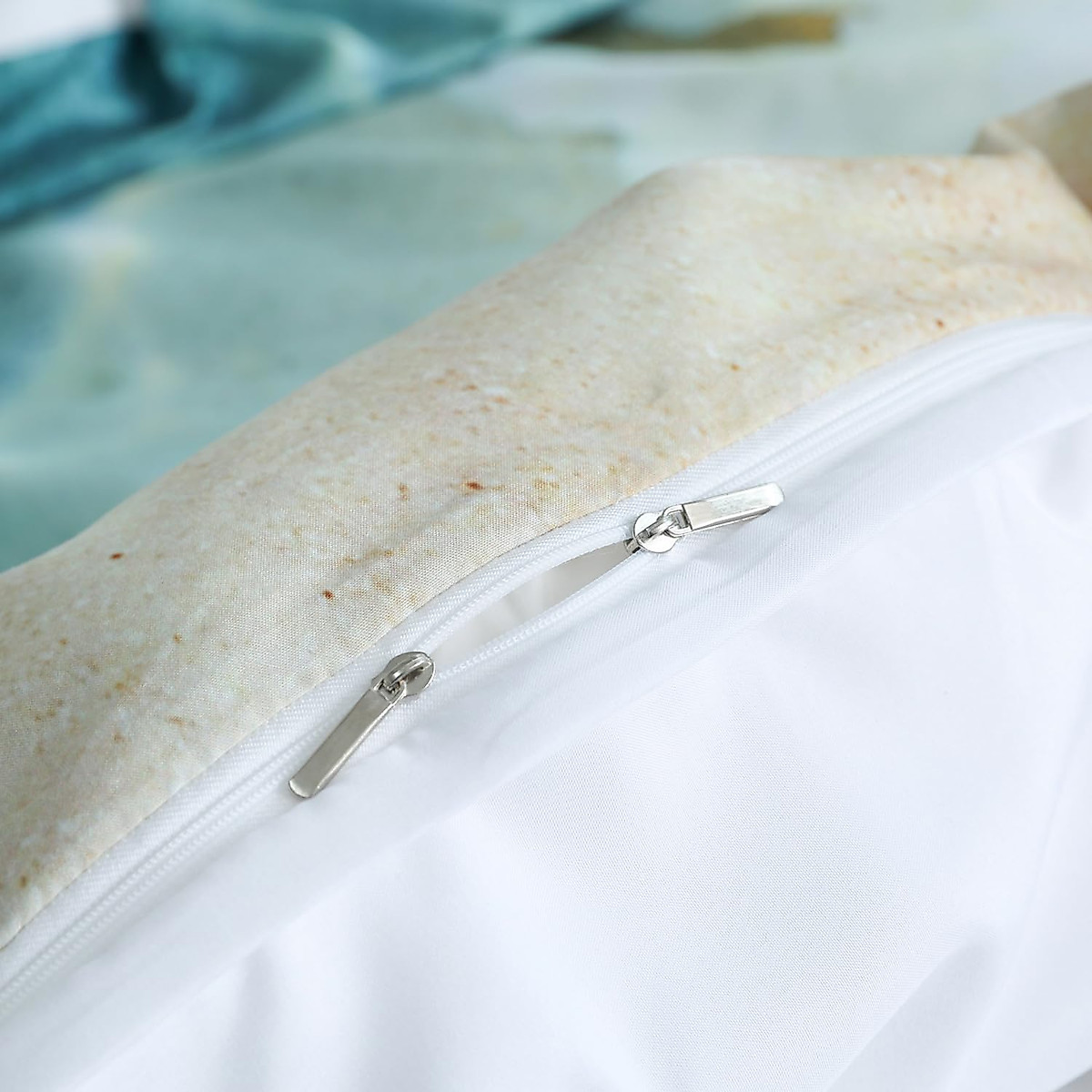 Beach Duvet Cover King, 3 Pieces Soft Lightweight Microfiber Duvet Cover Set, 3D Beach Ocean Bedding Comforter Cover Set with Zipper Ties, 1 Duvet Cover and 2 Pillowcases, No Comforter