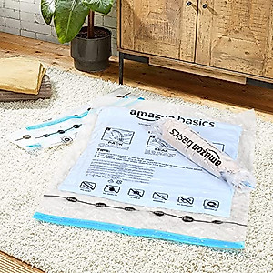 Amazon Basics Roll-Up Travel Storage Bags, 12 Packs of 6 (Small & Medium), Multiple, Clear