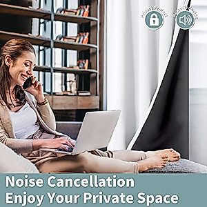 BGment Thermal Insulated 100% Blackout Curtains for Bedroom with Black Liner, Double Layer Full Room Darkening Noise Reducing Rod Pocket Curtain (52 x 63 Inch, Pure White, 2 Panels)