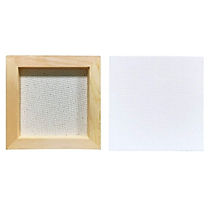 AUREUO Mini Stretched Canvas - 3x3 Inch/24 Pack - 2/5 Inch Profile Small Square Canvas - Gift Set Bulk Pack Canvases for Acrylic Painting & Craft