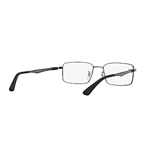 Ray-Ban RX6275 Rectangular Prescription Eyeglass Frames, Gunmetal/Demo Lens, 54 mm
