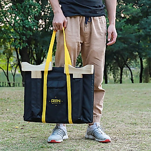 A11N 4-in-a-Row Game with Carrying Bag | 20x20 inch Board | Premium Wooden 4 Connect Game for Family Fun