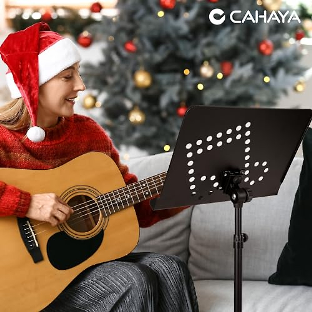 CAHAYA Portable Sheet Music Stand: 3 in 1 Dual-use Sheet Music Stand & Desktop Book Stand Adjustable 31.4–55.9 in with Book Stand Support, Carrying Bag