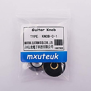 mxuteuk 4pcs Potentiometer Control Knob Volume Audio Electric Guitar Bass Pedal Knobs Screw Type 24 x 14.5mm (d*h) KNOB-C-1