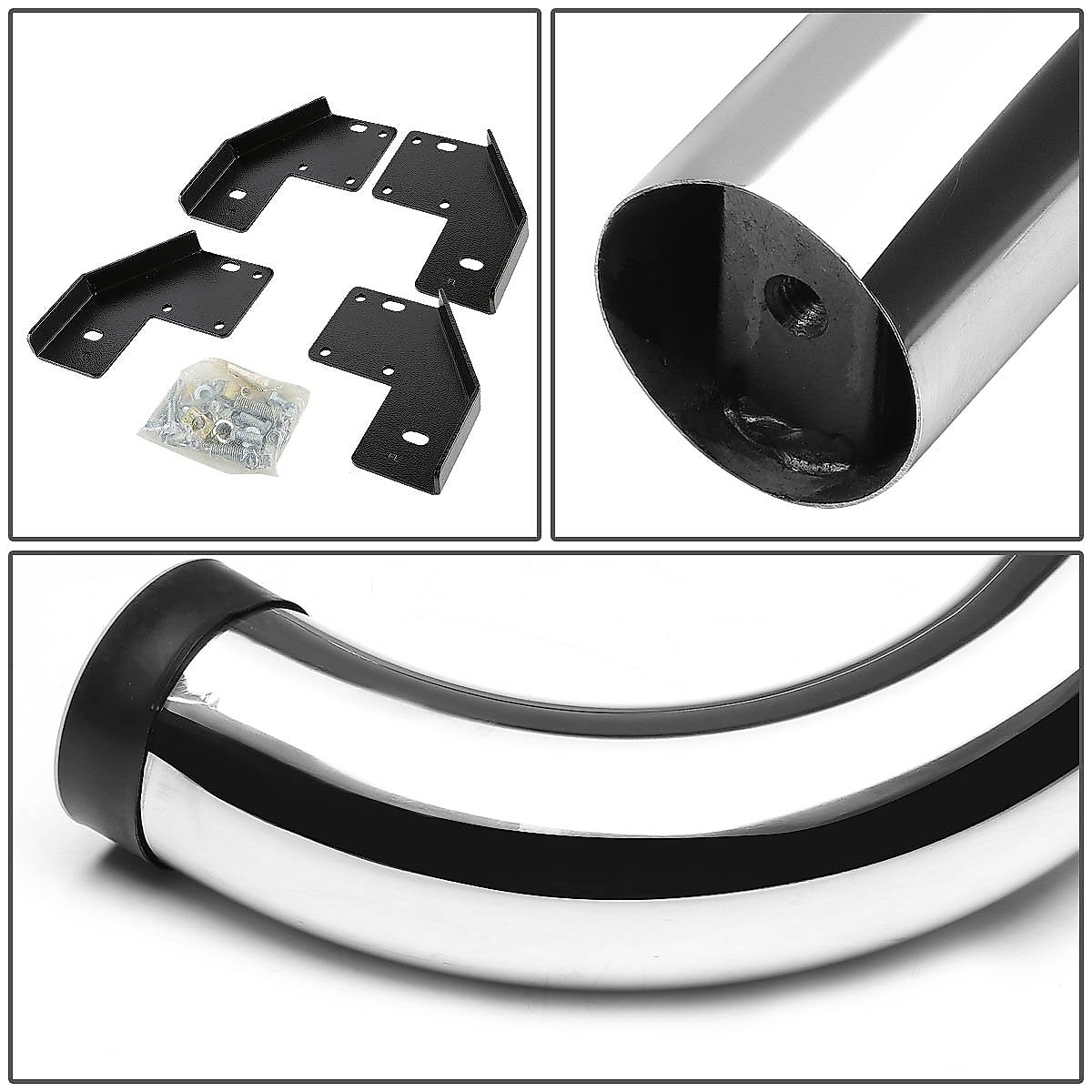 Auto Dynasty 3" Running Boards Compatible with 1999-2016 Ford F-250 350 450 550 Super Duty Crew Cab, Stainless Steel Nerf Bars, Polished Chrome Side Steps