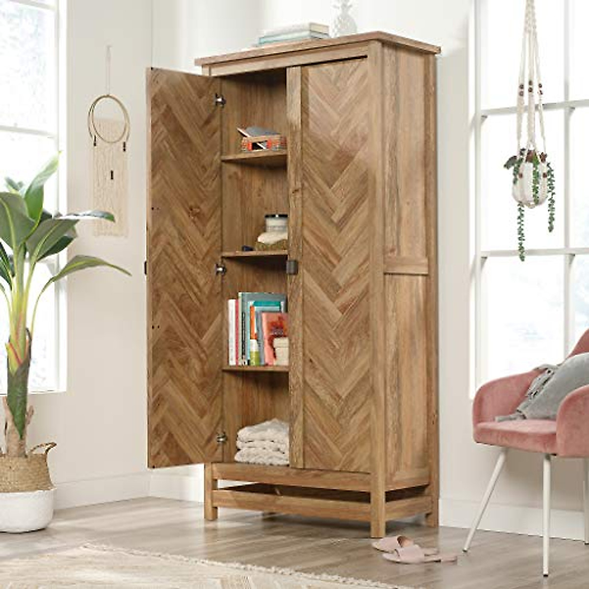 Sauder Cannery Bridge Storage Cabinet, Sindoori Mango finish