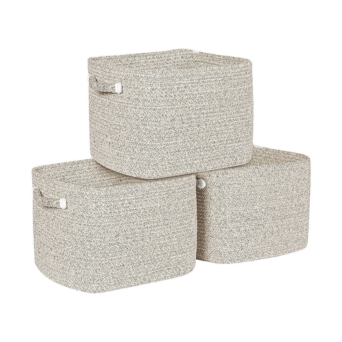 Syeeiex Cube Storage Bins, [3-Pack] 13x13x13 Storage Cube Bins, Collapsible Storage Cubes, Storage Baskets, Fabric Storage Bins for Storing Cloths, Books on Bedroom or Living Room(With Hard Bottom)