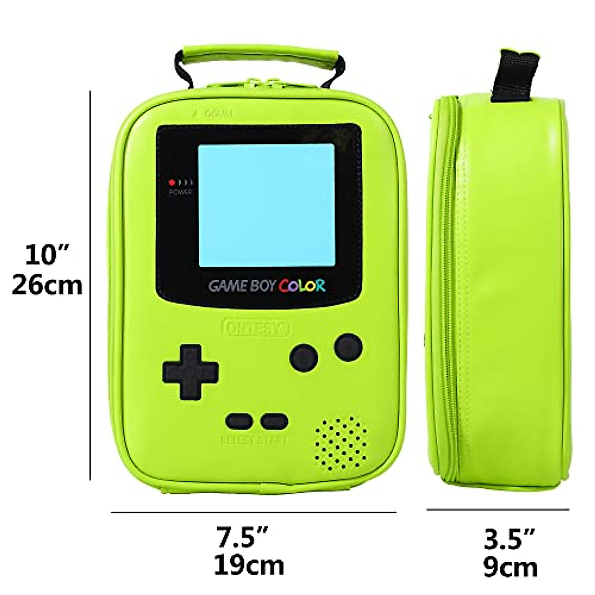 ONTESY Game Console Lunch Box Leather Reusable Lunch Bag Waterproof Thermal Insulated Mini Cooler for Boys Girls Kids Toddlers Teens for Picnic School Daycare (Green)