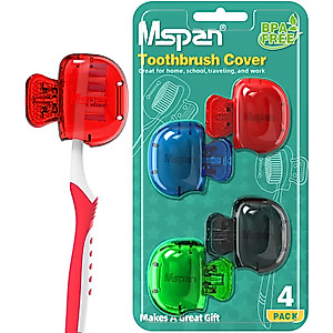 Mspan Electric Toothbrush Cover Cap: Brush Head Protector Cute Plastic Clip Pod - 6 Packs