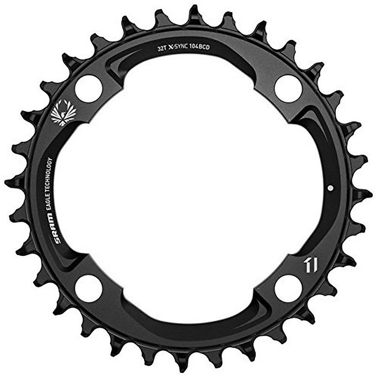 SRAM X-Sync 2 Eagle 11 or 12-Speed Chainring 38T 104mm BCD Black
