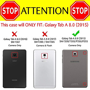 KIQ Armor Series Galaxy Tab A 8.0 2015 Case T350, Rugged Full-Body Drop Protection Tablet Case Cover Kickstand for Samsung Galaxy Tab A 8" SM-T350 SM-T355 - Black