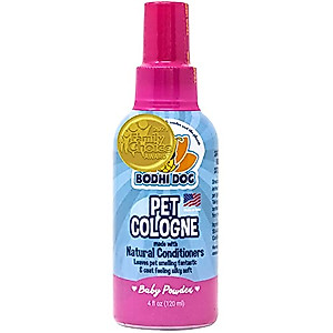 Bodhi Dog Natural Pet Cologne | Premium Scented Perfume Body Spray for Dogs and Cats | Clean and Fresh Scent | Natural Conditioning Qualities | Made in USA (Baby Powder, 4 Fl Oz)