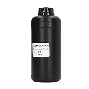 Curing Rigid Resin, 1000ml Stretch Resistant Low Shrinkage 3D Printer Resin Good Fluidity Easy to for Desktop Models(White)