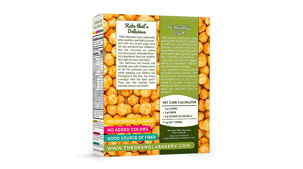 TGB Cinnamon Macadamia Nuts - Keto, Gluten-Free Low Carb Snack