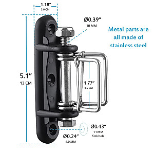 QMARK 2 Pack Electric Fence Corner Insulator, End Insulator with Buckles for Polytape up to 1.7 Inch (45 mm), Wood Post Tape Connector (2 Buckles)