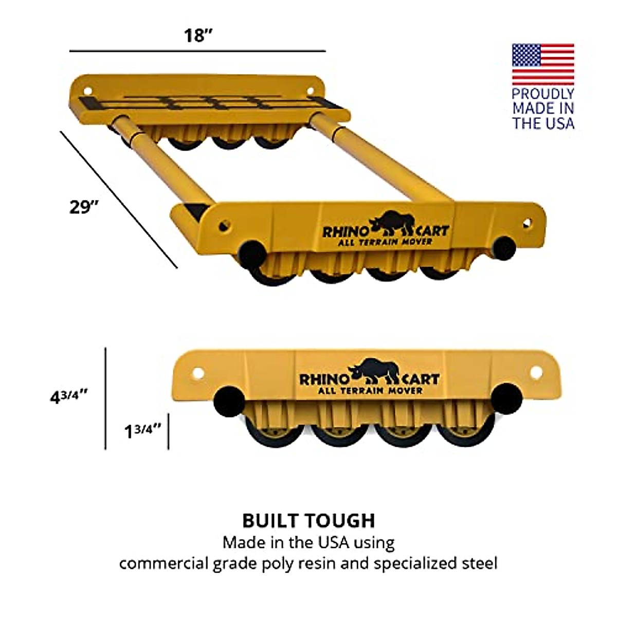 Rhino Cart All Terrain Mover - All Terrain Moving Dolly for Heavy Appliance, Furniture, and Building Material Handling