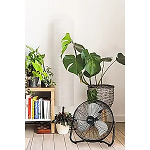 Comfort Zone CZHV12B 12” 3-Speed Cradle/Floor Fan with 180-Degree Adjustable Tilt, All-Metal Construction, Rubber Feet, and Carry Handle, Black