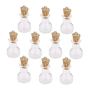 DECHOUS 2sets Small Bottle Alternative Mini Glass Bottle with Cork Cap Craft Diy for Home Decor Friends 10pcs*2