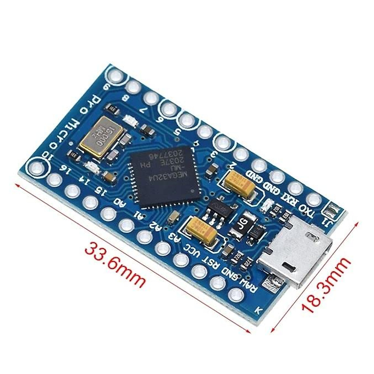 RedTagCanada Pro Micro Atmega32U4 5V 16MHz Bootloadered IDE Micro USB Pro Micro Board Microcontroller Compatible for Arduino (2, Pro Micro ATmega32U4 Micro-USB)