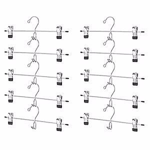 Whitmor Add Skirt/Slack Hanger, Set of 10, Chrome