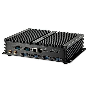 KINGDEL Fanless Mini Desktop PC, Industrial Computer with Core i7 CPU, 8GB RAM, 256GB SSD, 2xNICs, 2xHD Ports, 4xUSB 3.0, 6xCOM RS232