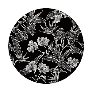 flowers blossom floral flower sketch garden black white PopSockets Standard PopGrip
