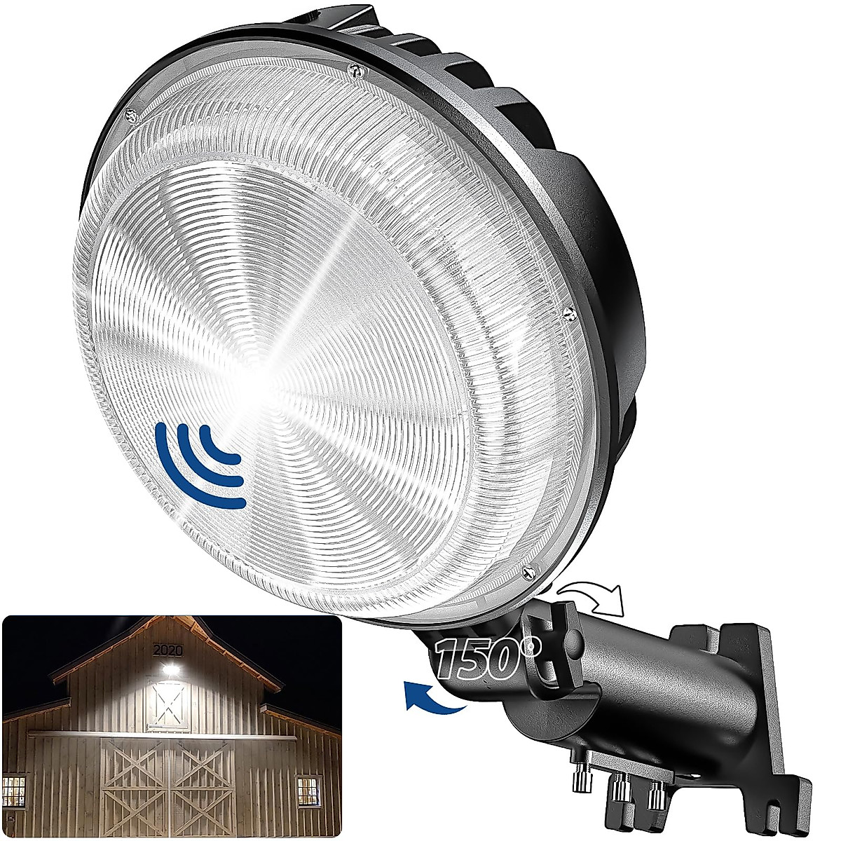 StarMoitic LED Barn Light, 150W 20000LM Dusk to Dawn Outdoor Lighting, Yard Light IP66 Waterproof, 150° Angle Adjustable Bright Outdoor Street Light for Garden, Garages, Attics, Patios, and Barns