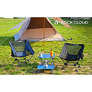 ROCK CLOUD Portable Camping Chair Ultralight Folding Chairs Outdoor for Camp Hiking Backpacking Lawn Beach Sports, Grey