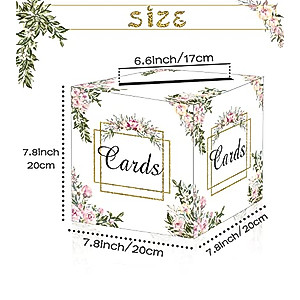 SietDESEO Wedding Card Box Wedding Favors Post Box Floral Money Box Card Box Holder for Wedding Birthday Party Baby Shower Bridal Shower Table Centerpiece Decoration