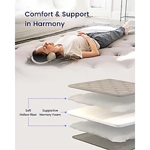 ZonLi Japanese Floor Futon Mattress Full Size 54"x 80",100% Cotton 2.5'' Thicken Tatami Mattress,Foldable Sleeping Pad,Portable Dormitory Tatami Mat,Roll Up Floor Lounger Bed for Adult (Grey)