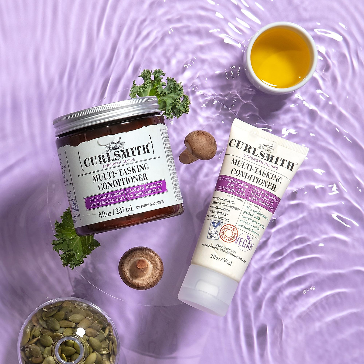 CURLSMITH – Multi-Tasking Conditioner, 3 in 1 Conditioner with Proteins, for Damaged Hair (8 fl oz)