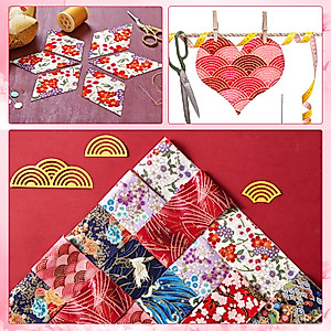 Peryiter 40 Pcs Cotton Jelly Fabric Roll Quilting Strips Different Patterns Patchwork Craft Sewing Supplies for Quilters Crafting Sewing DIY Crafts, 39.37 x 2.56 Inches(Japanese)