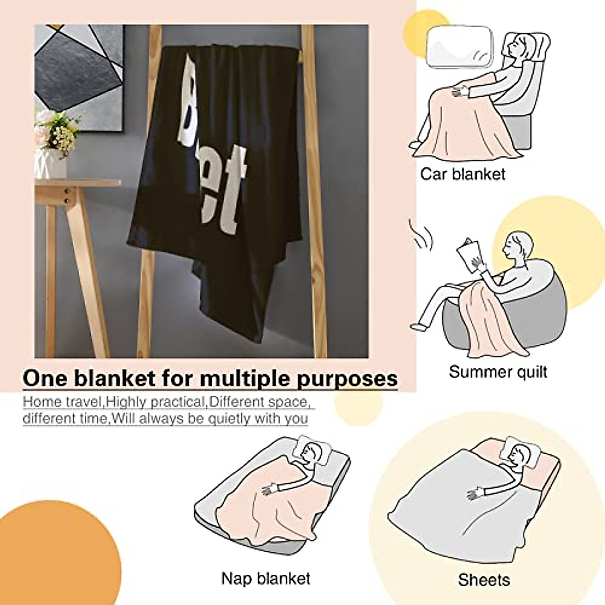 Zhenlei Custom Blanket with Photos Customized Flannel Throw Blankets for Couch Sofa Bedroom Living Room Personalized Gift 50"x60"