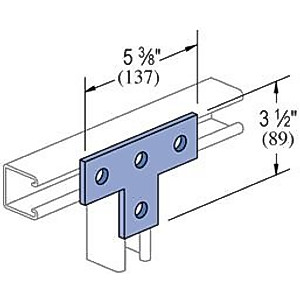 Genuine Unistrut P1031-EG 4 Hole "T" Shaped Connector Bracket for All 1-5/8" Strut Channel